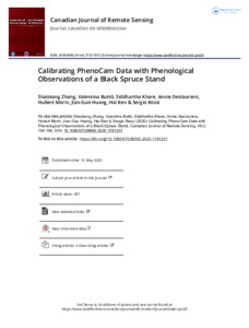 Calibrating phenoCam data with phenological observations of a black spruce stand